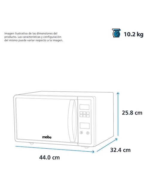 Horno de microondas de convección Mabe modelo HMM70SEJ 4